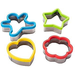 Alpine Cuisine Cookie Cutter, Stainless Steel & Silicone, Strong & Durable, Various Shapes & Size, 4 Different Classical Cookie Cutter Shapes