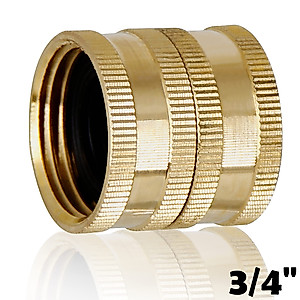 Lifynste 2 Pack 3/4" Heavy Duty Brass Garden Hose Adapter with Dual Swivel for Male Hose to Male Hose, Double Female