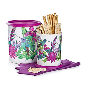 New Tupperware Hummingbird One Touch Canister with Easy Open Seal Set of 3