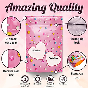 Resealable Standup Bags 4x6 inches 100 Pk – Airtight, Waterproof, Zip Lock Seal and/or Heat Seal - Opaque Foil Pouch - Food Grade Bags For long shelf-life Storage (Medium, candy)