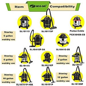 2 Pack Replacement Cartridge Filter for Stanley 08-2501 for Most 5-18 Gallon Wet/Dry Vacuum Cleaners models# SL18115 SL18115P SL18116 SL18116P SL18117 SL18701P-10A SL18191P SL18199P