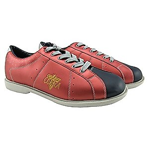 Mens TCR 2L Sport Comfort Cobra Rental Bowling Shoes- LacesRed/Black 18