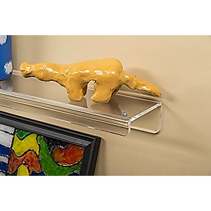 Unum Set of 2 Acrylic 24" Invisible Floating Shelves for Wall; Clear Hanging Wall Display Shelf Ledges/Ledge - Vinyl LP Record Display Shelves - 24" Long x 4" Deep (2-Pack)