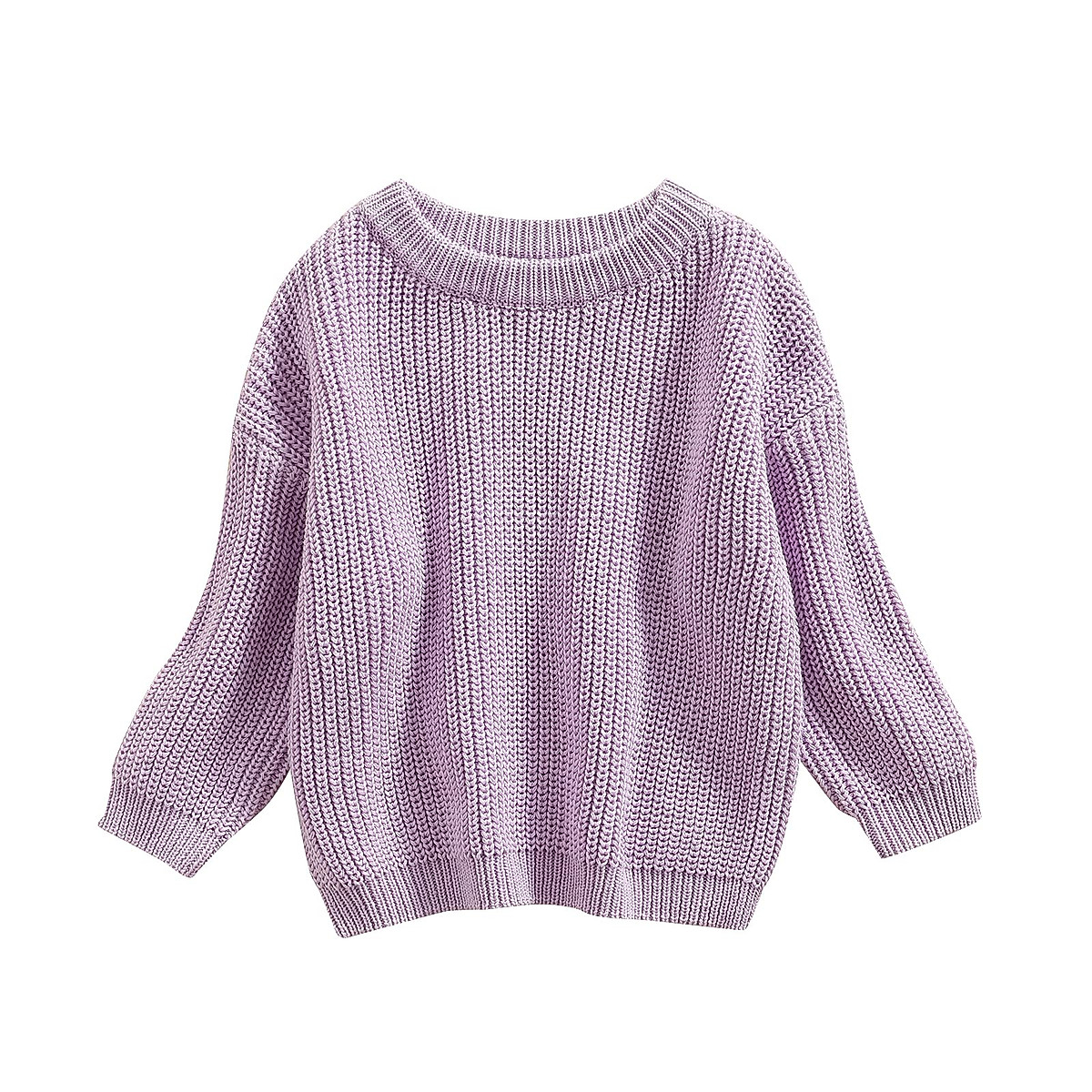 Toddler Baby Girl Boys Sweater Round Neck Long Sleeve Candy Color Knitted Pullover Tops Autumn Winter Sweatshirt (Candy Purple, 4-5T)