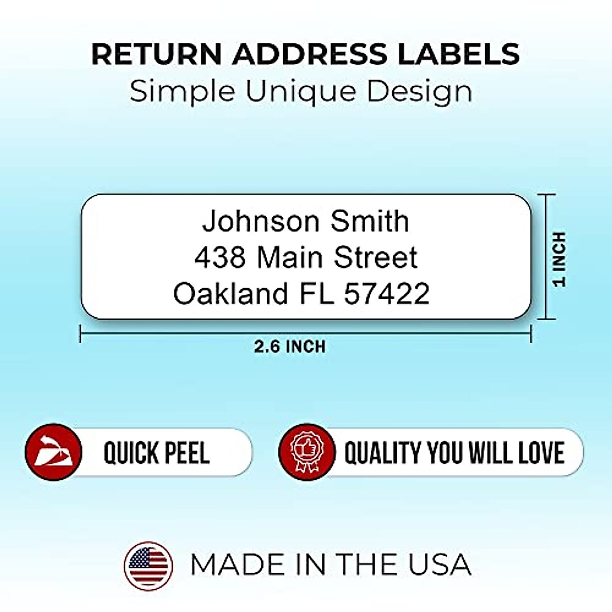 Return Address Labels Personalized Stickers – 150 Personalized Address Labels Self Adhesive, Simple Flat Sheet Return Address Stickers for Envelopes, Quality Custom Address Labels, White Return Label