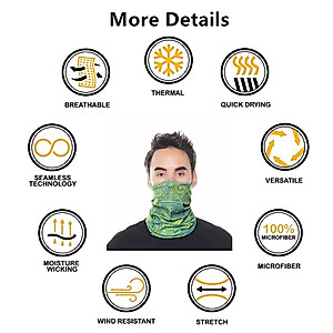 VANCROWN Head Wrap Headband Headwear Neck Gaiter Face Mask Magic Scarf Balaclava Bandana