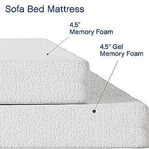 Vibe Gel Memory Foam Sofa Bed Mattress | Replacement Mattress for Twin Size Sleeper Sofa and Couch Beds