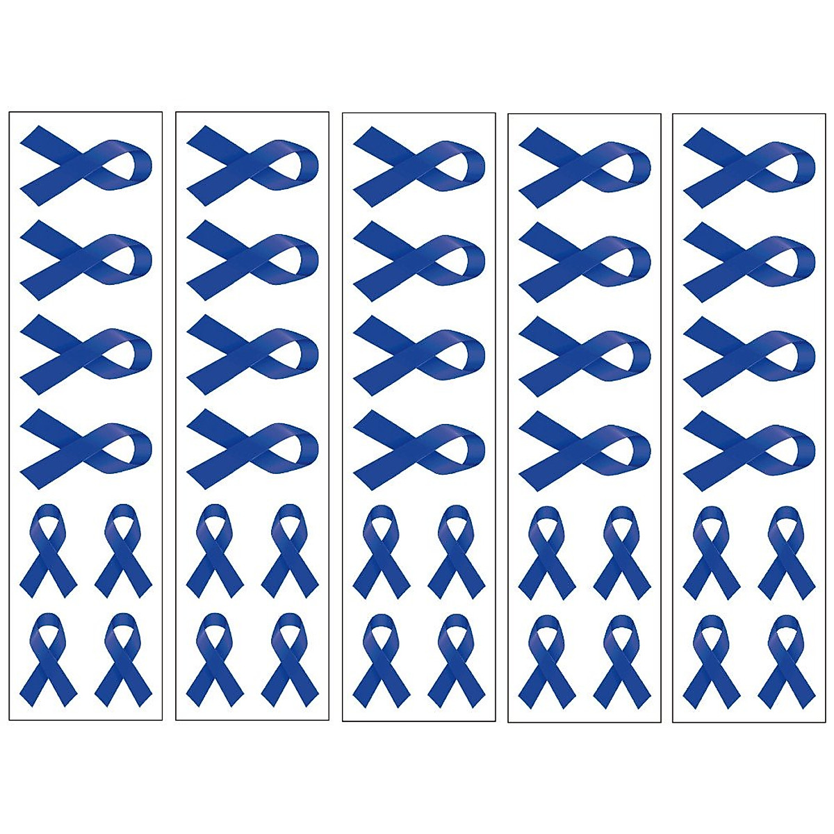 40 Dark Blue Ribbon Temporary Tattoos: Colon Cancer Awareness Tattoo