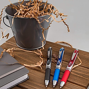 Pentel EnerGel Liquid Gel Ink Pens 0.7 mm - Pack of 5 Black Deluxe RTX Pens with 3 Refills