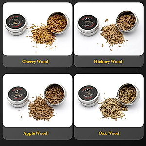 Cocktail Smoker Kit with Torch & 4 Flavors Wood Smoker Chips, iTayga Ceramics Whiskey Smoker Kit for Cocktails, Whiskey, Drinks, Bourbon - Unique Gifts for Men/Father/Husband/Friends(No Butane)