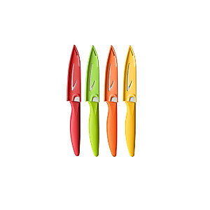 VITUER Paring knife, 8PCS Paring knives (4 Knives and 4 Knife cover), 4 Inch Peeling Knife, Fruit and Vegetable Knife, Ultra Sharp Kitchen Knives, German Steel, PP Plastic Handle