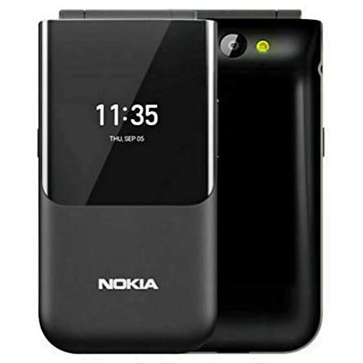 Nokia 2720 Flip 4G 2.8" Dual-core 2 MP Snapdragon 205 Phone, GSM Unlocked Chinese Model, No Warranty (Black)