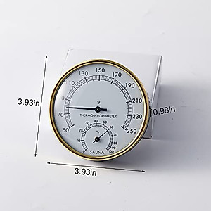 amocane Sauna Thermometer 2 in 1 Fahrenheit Thermometer Hygrometer for Sauna Room, Sauna Accessories for Any Barrel or Infrared Steam Saunas