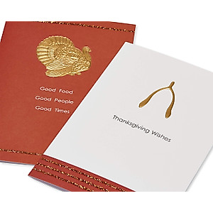 American Greetings Thanksgiving Cards, Thankful and Brings Happiness (6-Count)