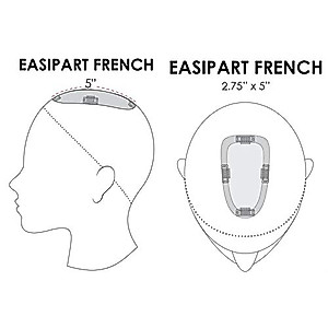 Bundle - 5 Items: 12" EASIPART FRENCH Remy Human Hair Hairpiece by Jon Renau, Christy's Wigs Q & A Booklet Luxury Shampoo & Conditioner & Mist Wide Tooth Comb - Color: 4