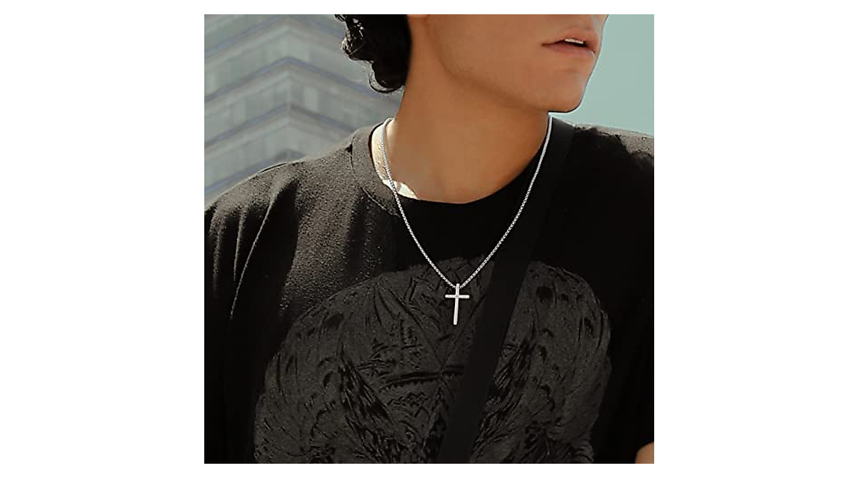 Shop GLISHIVER Stainless Steel Cross Necklace for Men