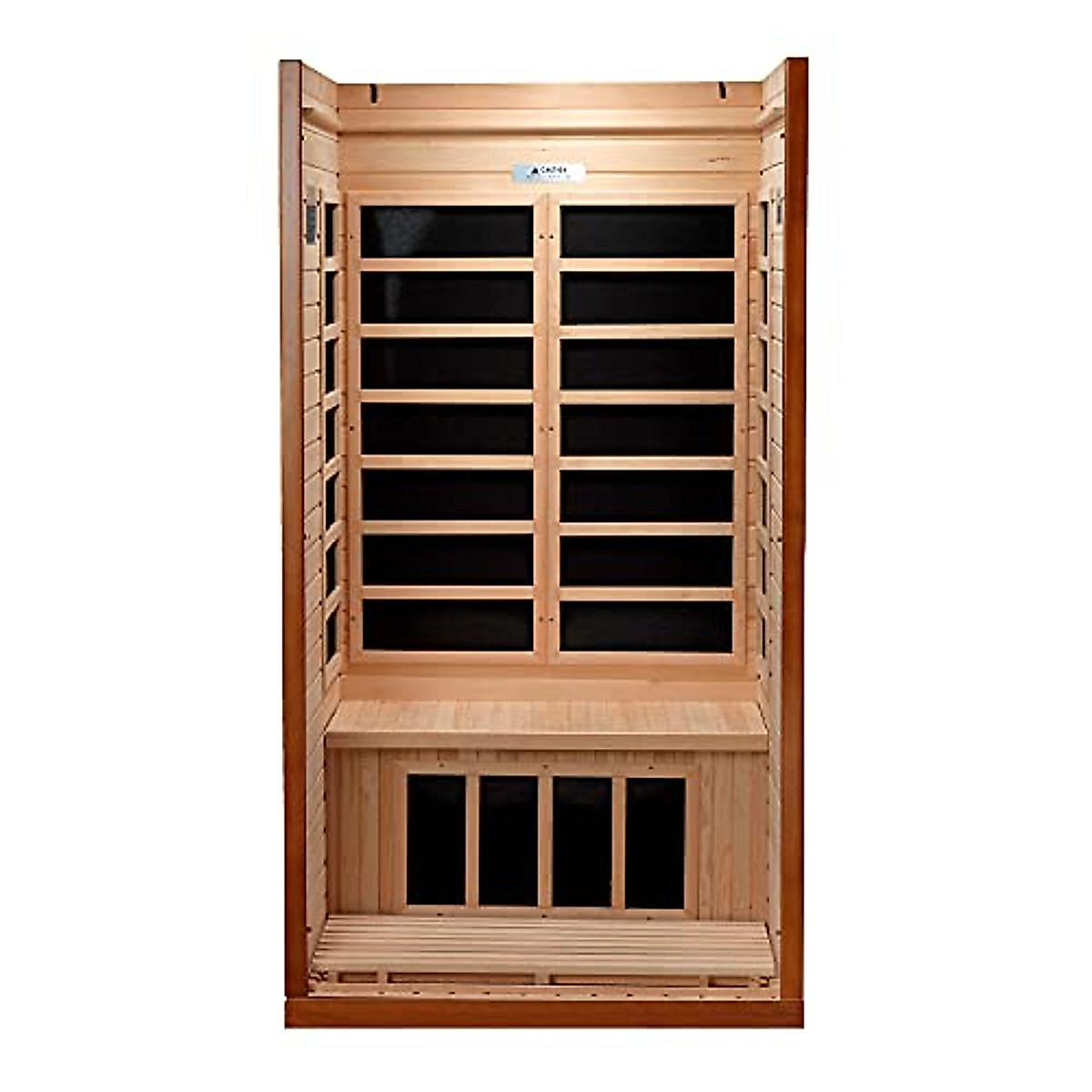 Dynamic Barcelona 1 to 2 Person Hemlock Wood Low EMF FAR Infrared Sauna For Home with LED Control Panel and Tempered Glass Door - Curbside Delivery
