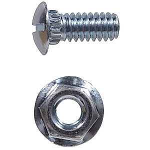 The Hillman Group 852140 1/4 x 1/2-Inch Ribneck Carriage Bolts and Nuts, Zinc Plated