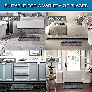 H.VERSAILTEX Item Striped Chenille Rug Pack 2-20" x 32"/17" x 24" and Pack 2-20" x 32"/20" x 20" Bundle