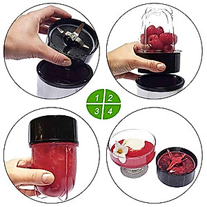 QT 2X Cross Blades compatible with Magic Bullet 250W MB1001 Series With Gaskets Replacement Blender Part