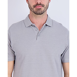 4 Pack: Mens Cotton Pique Men Quick Dry Dri Fit Polo Shirt Short Sleeve Button Collared Work Dress Tee Golf Tennis Clothing Active Wear Athletic Performance Tech Casual T Shirts - Set 7, S