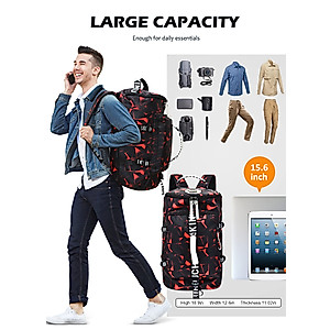 GGOV Gym Sport Bag Backpack Duffle Bag Weekender Bag Waterproof Travel Sling Bag Casual Daypack for Men and Women