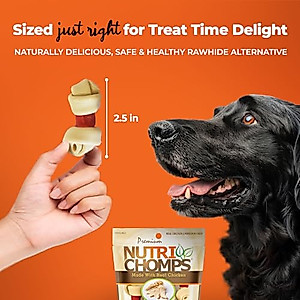 NutriChomps Dog Chews, 2.5-inch Knots, Easy to Digest, Long Lasting, Rawhide-Free Dog Treats, 8 Count, Real Chicken flavor