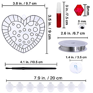 Winlyn 27 Sets Heart Suncatchers Ornaments Decoration DIY Window Paint Art Stickers Craft Kit Heart Sun Catchers for Kids Mother's Day Gift Valentine's Day Classroom Art Project Party Favors