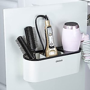 DAOYA Hair Dryer Holder - White Hair Tool Organizer Blow Dryer Holder Cabinet Door, Bathroom Curling Iron Holder for Curling Iron Hair Straightener Hair Styling Tools Storage