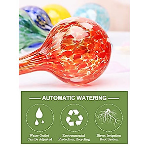 Lorvain Automatic Plant Watering Globes, 4pcs Self Watering Spikes Planter Insert, Automatic Plant Waterer System Devices, Watering Drip Irrigation Equipment Water Bulbs for Indoor Outdoor Plants