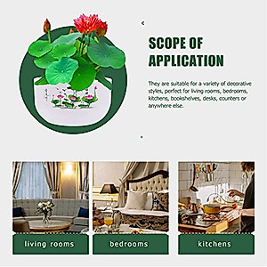 YARNOW Succulent Plant Pots Hydroponic Lotus Flowerpot Planter Desktop Flower Pots Bonsai Planter Cute Planting Container