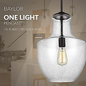 Sea Gull Lighting P1461ORB Baylor One Light Pendant, Oil Rubbed Bronze