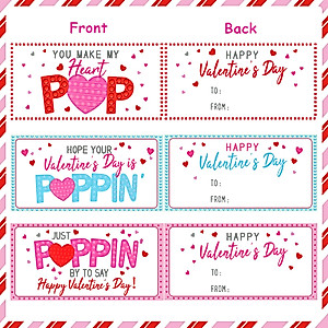 Valentines Day Gifts for Kids - 24 Pack Valentines Cards with Heart POP Bracelets - Sensory Fidget Toys Valentine for School Classroom Gift Exchange Party Favors Supplies for Toddlers Girls Boys