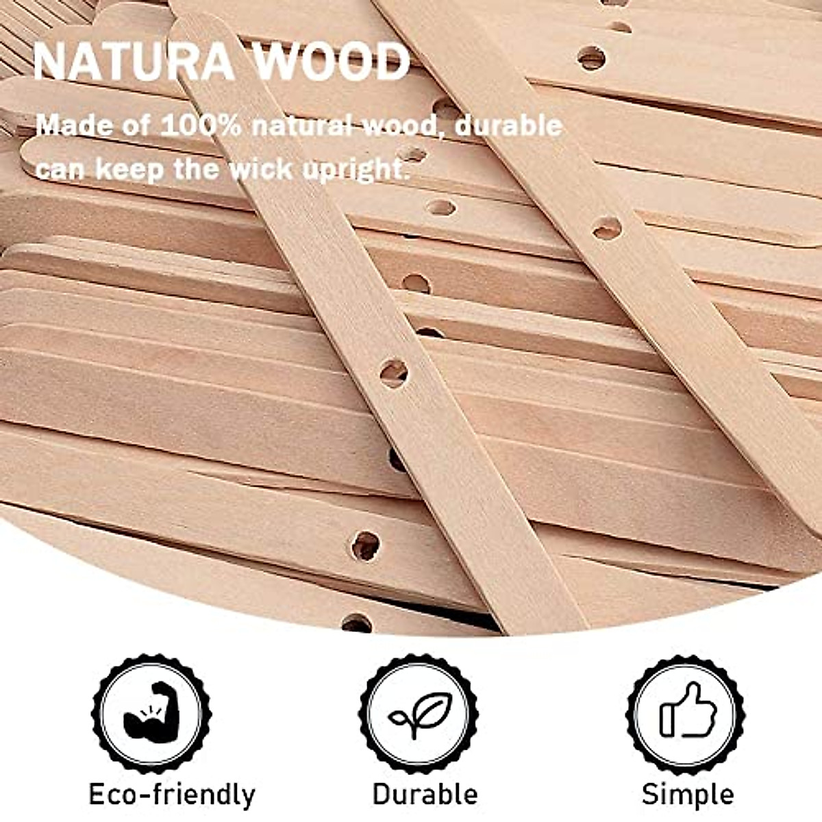 Wooden Candle Wick Holders Pack of 150pcs Wick Centering Devices Candle Wick Bars for Candle Making … (4.5inch - 150pcs)