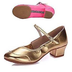 Women's Solid Color Buckle Two Point Sole Rubber Low Heel Thick Heel Dance Shoes Sandals Saltwater Sandals Womens Size 8 (Gold, 7)