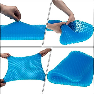 GHEMYULP Gel Seat Cushion,Office Chair Car Wheelchair Seat Cushion for Long Sitting,Cooling Seat Cushion Honeycomb Design with Non-Slip Cover,Pressure Relief(Square:16.5 x 13.8 x 1.3 inches)