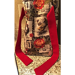 Blender Cover for Ninja-Reversible blender cover. Kitchen design: Rooster/Flowers/Ribbons to make your own adjustable bow.