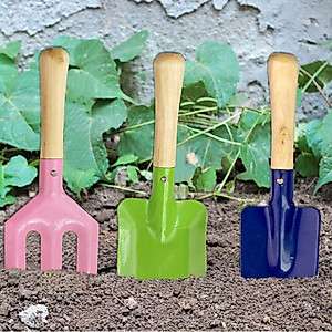 LIDAGO Set of 4 Kids Garden Tools Includes Shovel, Rake, and Trowel | Children Beach Sandbox Toy