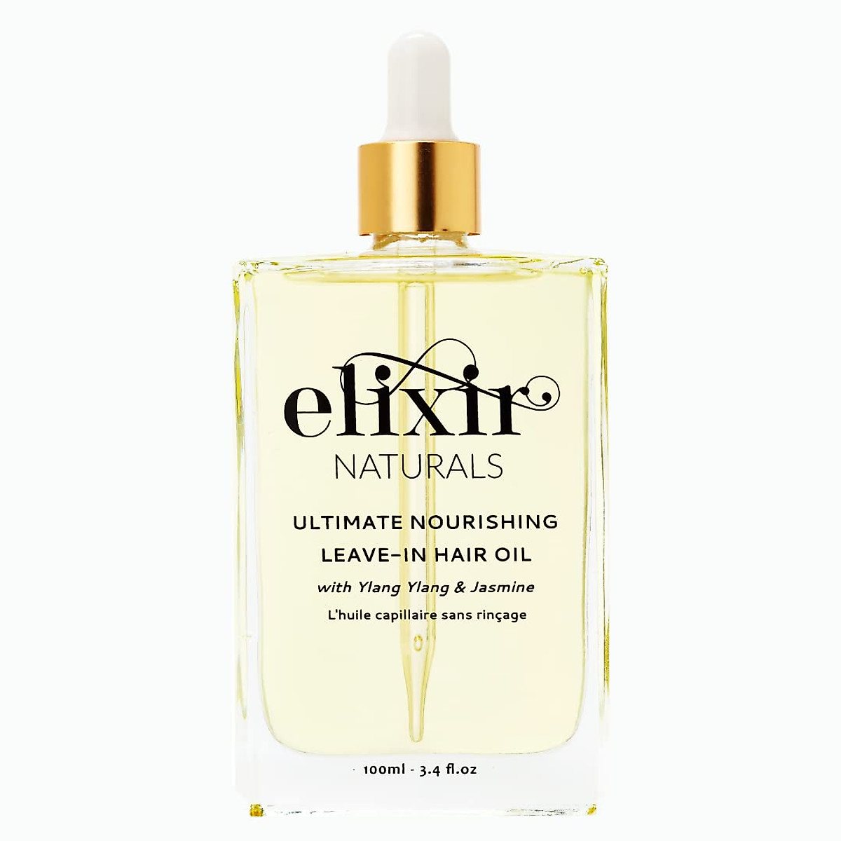 Elixir Naturals - Natural Hair Oil, Adds Shine, Strength and Nourishment to Dry, Frizzy, Damaged, Curly & Colored Hair. Leave-In Styling Hair Oil and Treatment for Dry Damaged Hair. 100ml