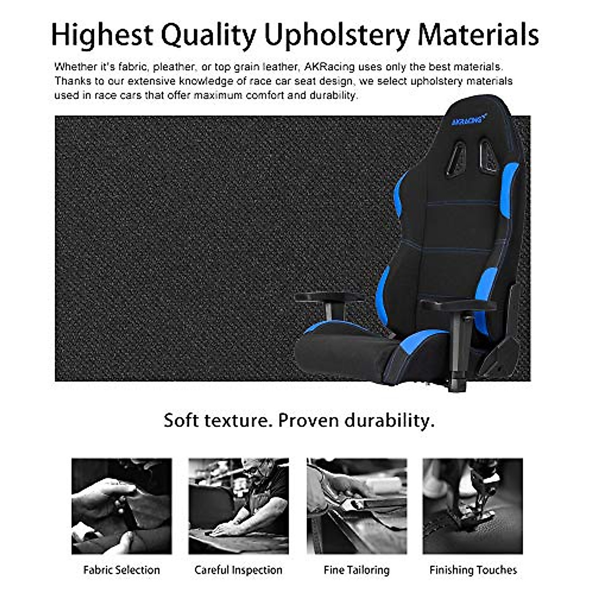 AKRacing Core Series EX-Wide Gaming Chair with Wide Seat, High and Wide Backrest, Recliner, Swivel, Tilt, Rocker and Seat Height Adjustment Mechanisms with 5/10 warranty - Black/Blue