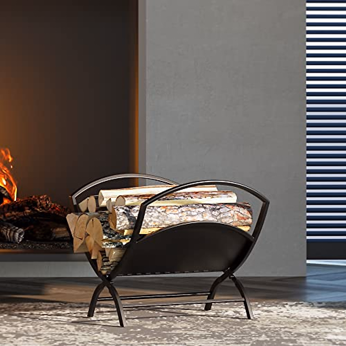 Fire Beauty Fireplace Log Holder Folding Firewood Rack Indoor, Outdoor Firewood Rack,Stacking Rack,Storage Rack for Firewood