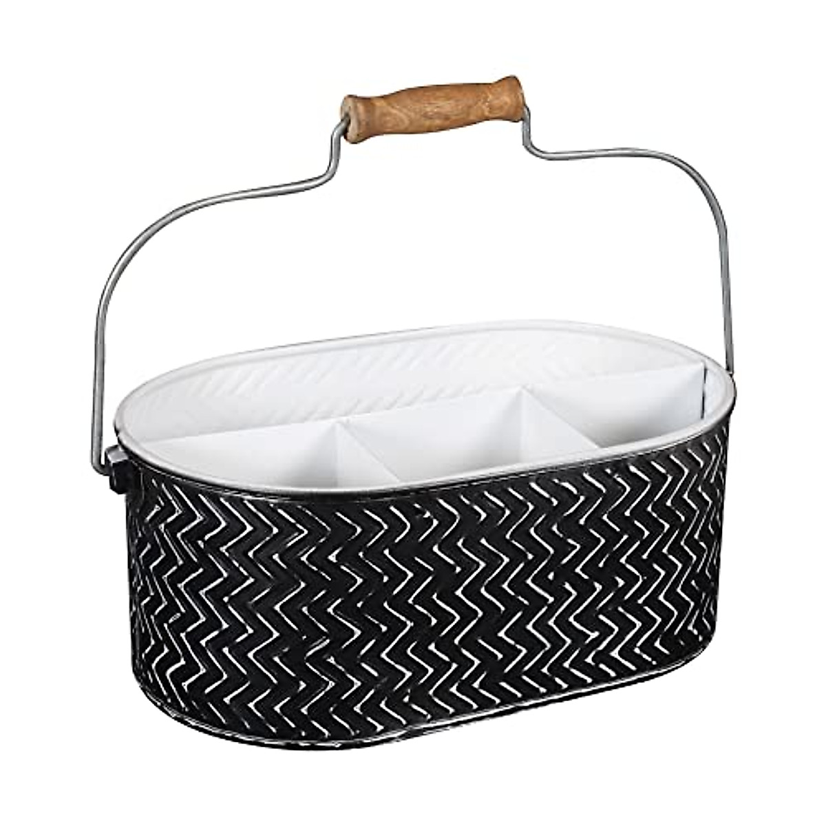 Utensil Caddy,Galvanized Bucket,Galvanized Utensil Holder,Silverware Caddy,Metal Caddy,Outdoor Utensil Caddy,Tin Utensil Holder,Utensil Caddy for Parties,Picnic Caddy,Farmhouse Utensil -Antique Black