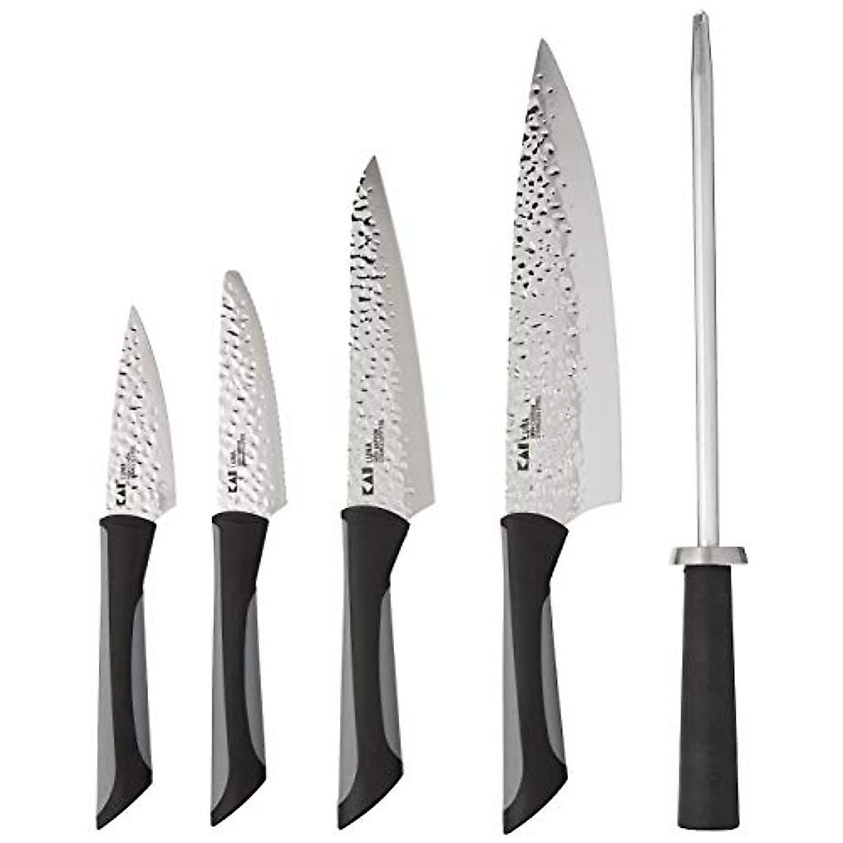 Kai PRO Luna 6-Piece Block Set, Kitchen Knife and Knife Block Set, Includes 8” Chef's Knife, 3.5” Paring Knife, 6” Utility Knife, 4” Citrus Knife & Honing Steel, Hand-Sharpened Japanese Kitchen Knives