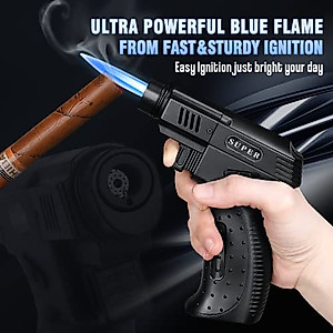 Morisk Butane Torch Lighter, Refillable Kitchen Blow Torch for Cooking with Adjustable Flame, Food Torch for Creme Brulee, Baking, Desserts, Searing and BBQ (Butane Gas Not Included)