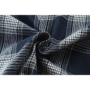 Puwasa Flannel Hoodies for Men,Men's Plaid Shirts Casual Long Sleeve Lightweight Flannel Shirt Jacket for Men Blue Large