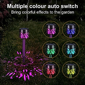 Wenhuidr 8 Pack Solar Lights Outdoor Waterproof, 7 Colors Garden Lights Solar Powered Waterproof, Outdoor Solar Lights Walkway for Patio, Lawn, Yard and Landscape