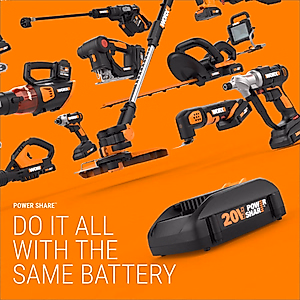 WORX 20V Power Share GT Revolution String Trimmer/Edger/Mini-Mower & Turbine Blower Combo Kit W/Quick Charger