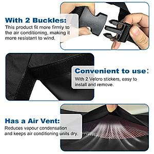 AKEfit Air Conditioner Cover for Outside, Heavy Duty Waterproof AC Defender with Durable Oxford Fabric, Veranda AC Protector… (Beige, 34W x 34D x 30H)