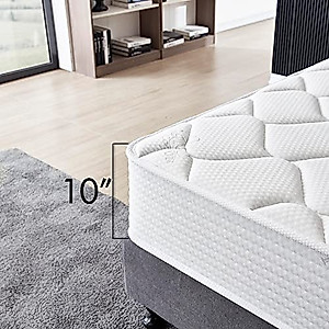 King Size Mattress - 10 Inch Cool Memory Foam & Spring Hybrid Mattress with Breathable Cover - Comfort Tight Top - Rolled in a Box - Oliver & Smith
