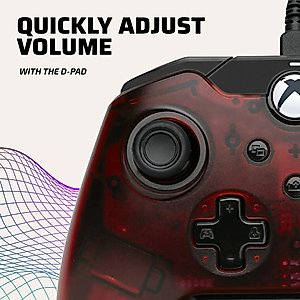 PDP Wired Game Controller - Xbox Series X|S, Xbox One, PC/Laptop Windows 10, Steam Gaming Controller - USB - Advanced Audio Controls - Dual Vibration Videogame Gamepad - Crimson Red